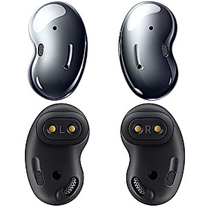 Samsung Galaxy Buds Live ANC TWS Open Type Wireless Bluetooth 5.0 Earbuds for iOS & Android, 12mm Drivers, International Model - SM-R180 (Buds + Fast Wireless Charging Pad Bundle, Mystic Black)