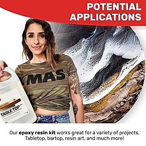 MAS Table Top Pro (1-Gallon Kit) | Crystal Clear Casting for DIY Arts and Crafts Projects | 2-Part Resin and Hardener Epoxy Kit | for Countertops, Wood Tables, Tabletops, Bar Tops, and More