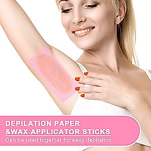 Whaline 400 Pieces Non-Woven Wax Strips Body and Facial Pink Waxing Strips Hair Removal Wax Muslin Small Large Epilating Waxing Strips for Arms Legs Underarm Bikini Hair Removal, Excluding Wax