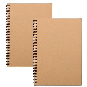 GZTFPQ 2 Pack College Ruled Notebook, Soft Yellow Cover Spiral Notebook, Memo Notepad Sketchbook, Students Office Business Diary Spiral Book Journal,120 Pages, 60 Sheets.