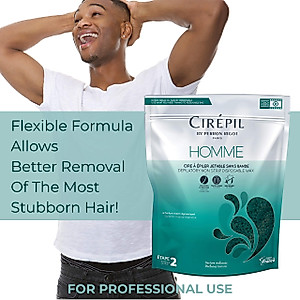 Cirepil - Homme - 800g / 28.22 oz Wax Beads Bag - Fresh Marine Scent - Flexible Formula for Male, Easy Application and Removal