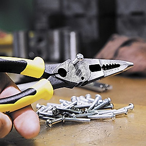 Klein Tools J207-8CR Needle Nose Pliers are All-Purpose Linesman Pliers for Crimping, Looping, Cutting, Stripping, Crimping, Shearing