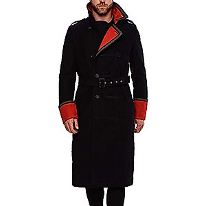40k Warhammer Iconic Imperial Guard Costume Long Coat Red and Black Combination (Medium) (XX-Large)
