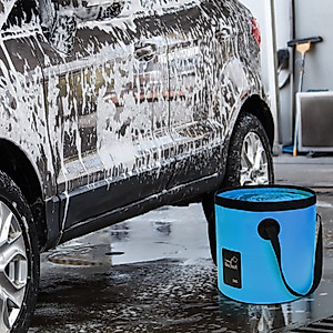 Tessco 4 Pcs 20L Collapsible Bucket with Handle 5 Gallon Portable Collapsible Folding Bucket Foldable Water Container for Camping Hiking Fishing Car Washing (Blue, Yellow, Orange, Black)