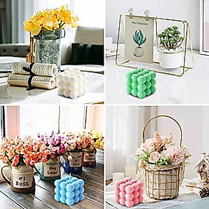 Aokala Scented Bubble Cube Candles, Candles for Home Decor Scented, 5.4 oz Soy Wax Aromatherapy Candle, Aesthetic Room Decor Cute Danish Pastel Large Decorative Shaped Candles Gifts - Freesia(White)