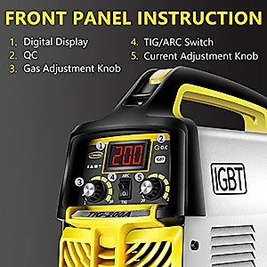SSIMDER TIG Welder 110V/220V Dual Voltage 200A TIG/ARC/Stick 2 in 1 Welder IGBT Inverter DC TIG Welding Machine