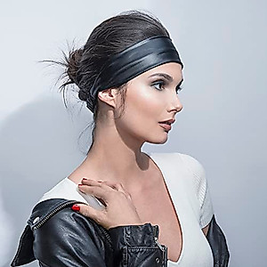 The Hair Edit Black Sleek Wrap Vegan Leather Headband