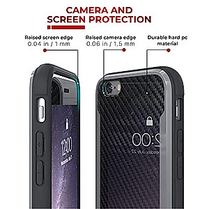 Nicexx Designed for iPhone 6 Plus Case/Designed for iPhone 6S Plus Case with Carbon Fiber Pattern, 12ft. Drop Tested, Wireless Charging Compatible - Black