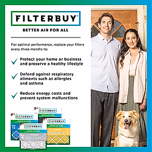 Filterbuy 20x30x1 Air Filter MERV 8 Dust Defense (4-Pack), Pleated HVAC AC Furnace Air Filters Replacement (Actual Size: 19.63 x 29.63 x 0.75 Inches)