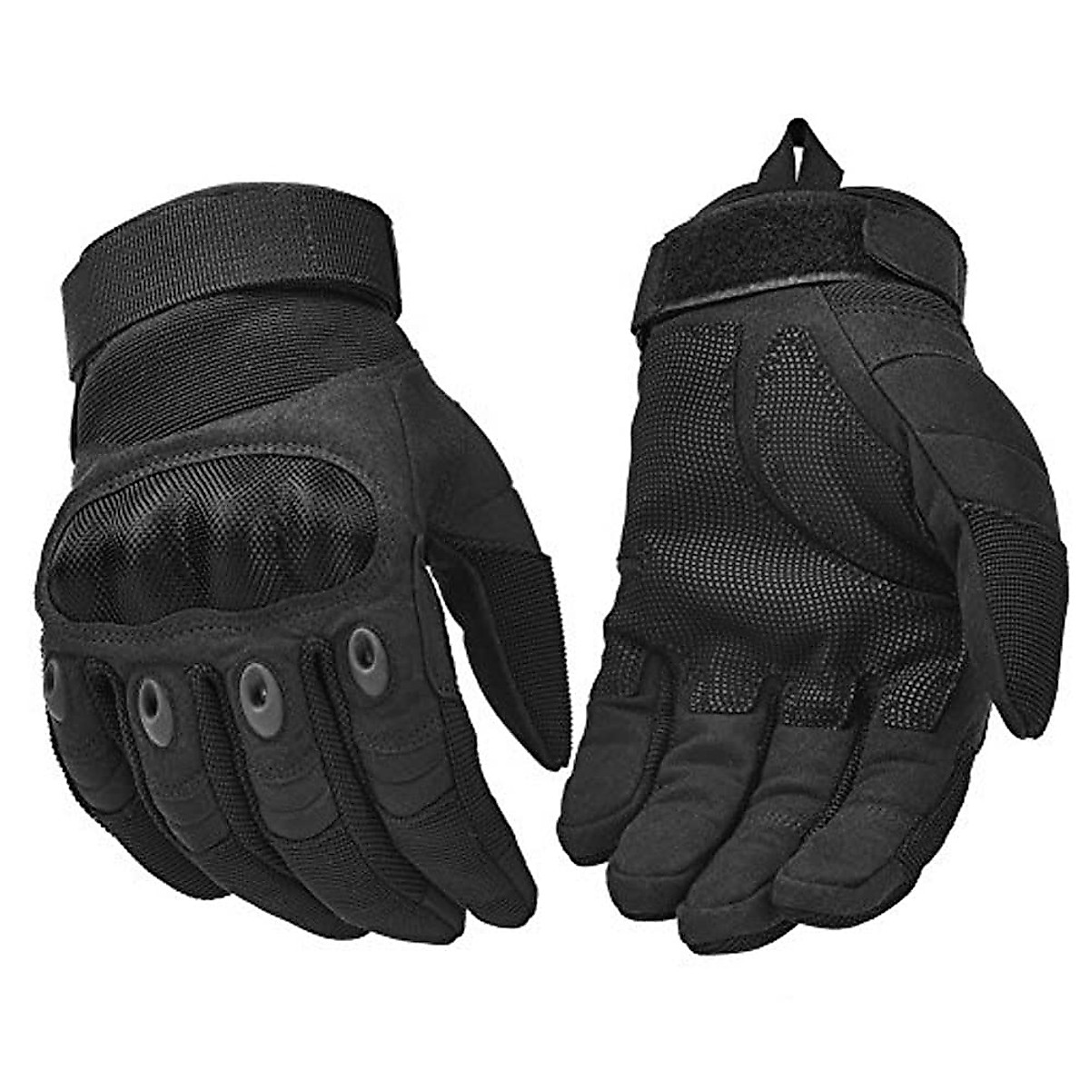 REEBOW GEAR Tactical Gloves Motorcycle Riding Gloves Full Finger Gloves Black Medium