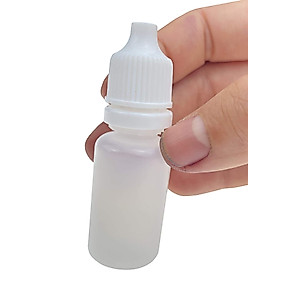 50PCS Empty Refillable Squeezable Plastic Dropper Bottle Eye Liquid Dropper Container Jar Vial Holder with Screw Caps and Plugs for Cosmetic Essential Oil Reagent Lab Drops 15ml/0.5oz