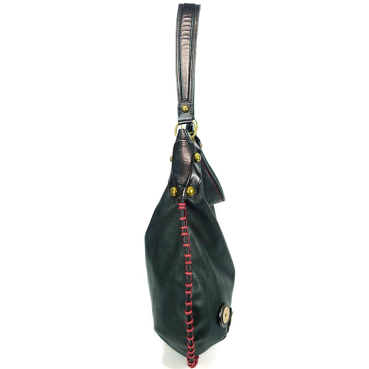 Chala Handbag Charming Hobo DADA PANDA Black Vegan Leather Soft nice gift