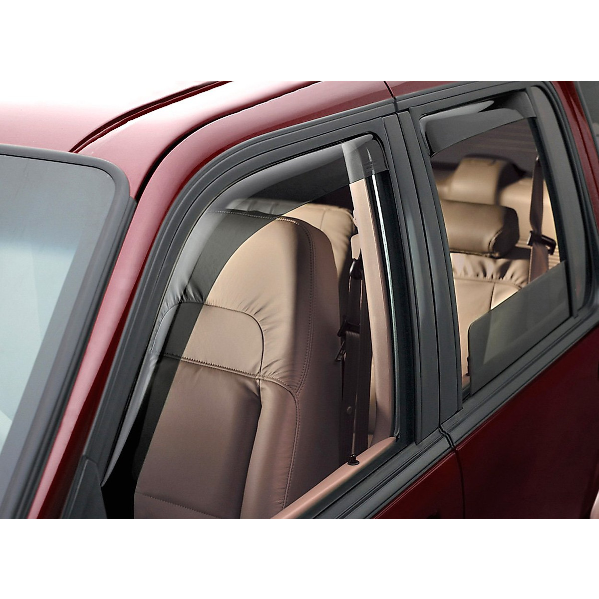 WeatherTech Custom Fit Front & Rear Side Window Deflectors for Dodge Ram 1500, Dark Smoke - 82503