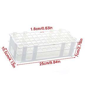 P-ABC 2Pack Plastic Test Tube Rack, Laboratory Test Tube Rack, 60 Holes, for 16mm Test Tubes, White, Removable (60 Holes, White)