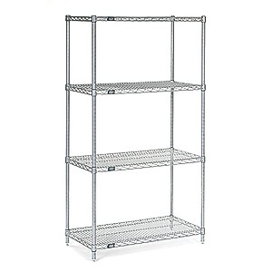 Nexel Chrome Wire Shelving, 24" W X 18" D x 63" H