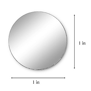 Super Z Outlet Mini 1 Inch Small Round Glass Mirror Circles for Arts & Crafts Projects, Traveling, Framing, Decoration (50 Pieces)