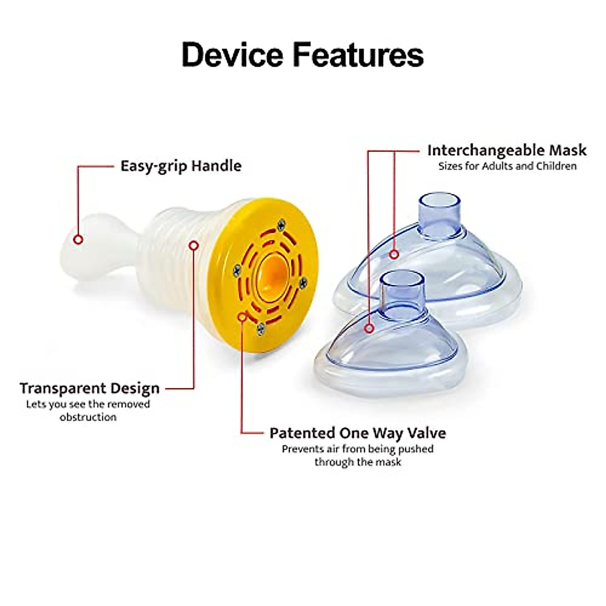 Ansenfun Choking Rescue Device Asphyxiation Rescue Equipment Adult and Child Family kit, Portable First aid kit, First aid Asphyxia Equipment (Yellow)