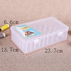 shamjina - Satchel Storage Container with 42 Pieces Trays, Thread Storage Box Embroidery Craft Thread Plastic Stitch Bobbins Case