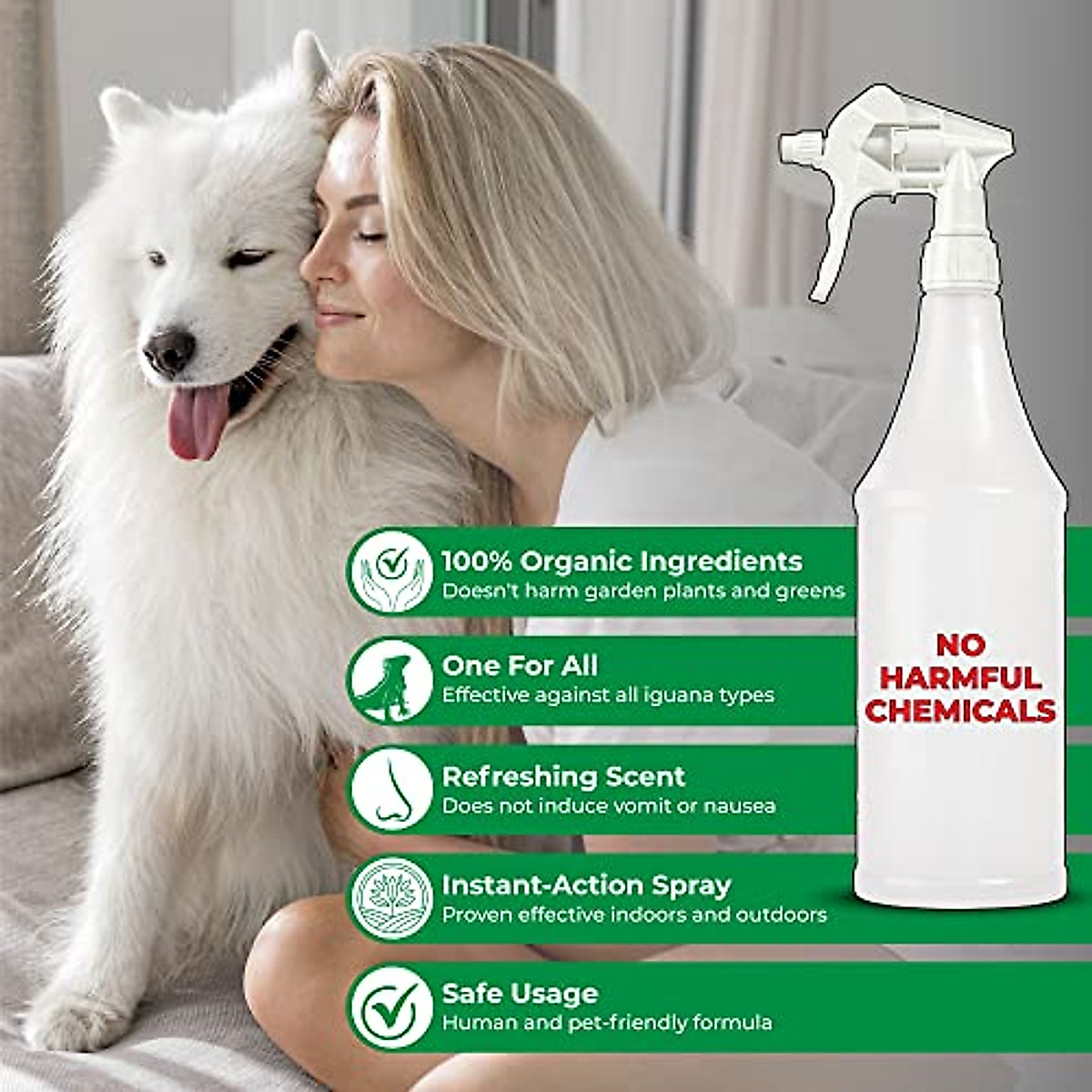 Vinevida Iguana Repellent for Outdoors Indoors (32 fl oz) Natural Instant Action Spray, Pleasant Scent, Safe for Kids and Pets