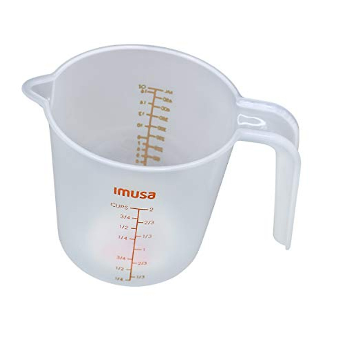 IMUSA USA 2 Cup Plastic Measuring Cup, Transparent