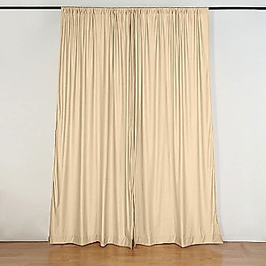 BalsaCircle 10 ft x 10 ft Champagne Polyester Photography Backdrop Drapes Curtains Panels - Wedding Decorations Home Party Reception Supplies