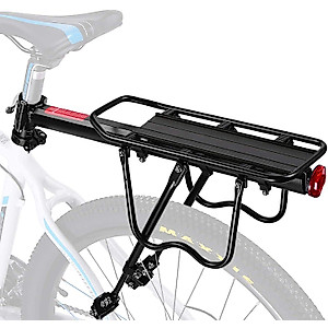 Bike Rear Rack, Aluminum Alloy Bike Rear Seat Luggage Shelf Rack Carrier Racks Quick Release Adjustable Cargo Carrier, 25kg Maximum Bearing