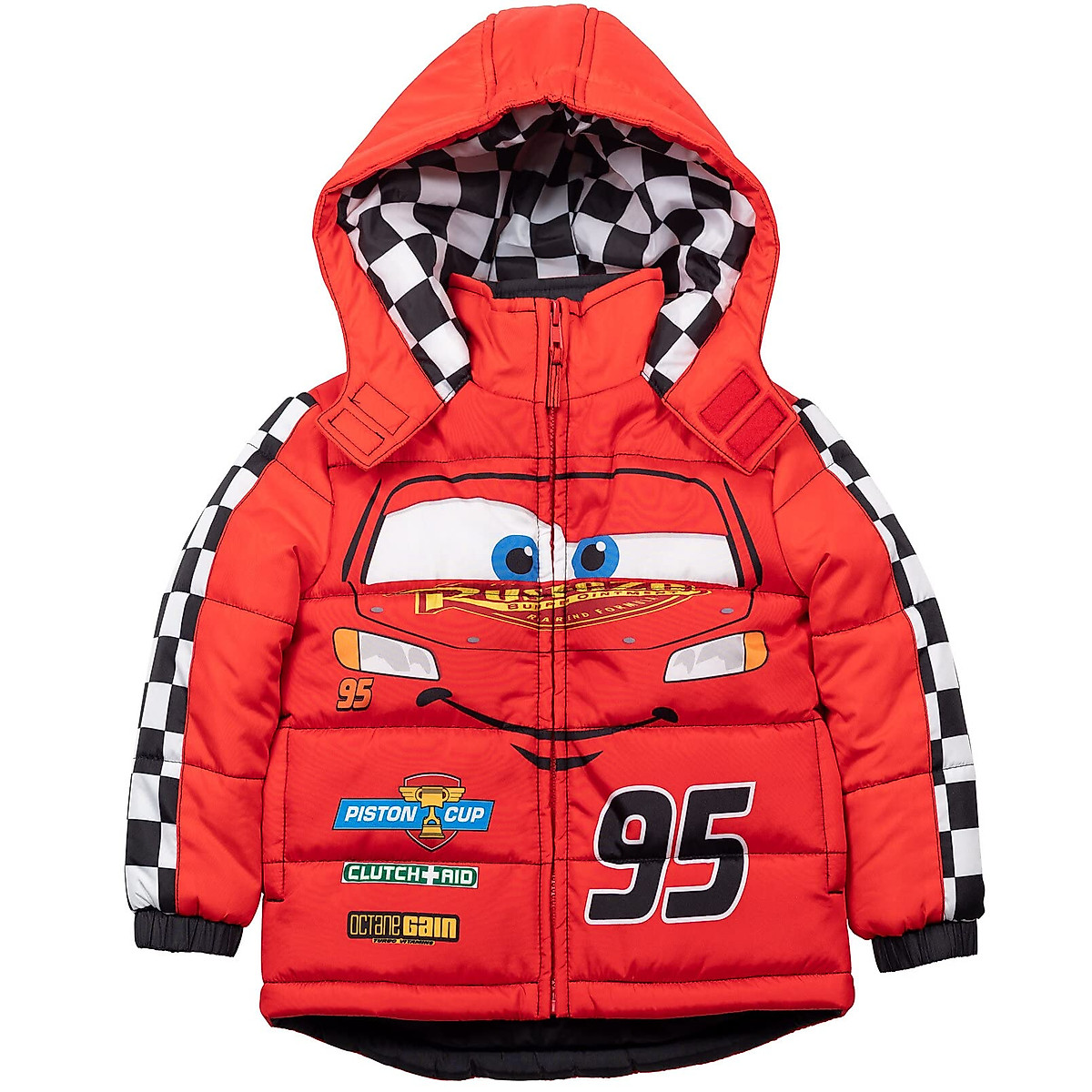Disney Pixar Cars Lightning McQueen Toddler Boys Winter Coat Puffer Jacket Red 4T