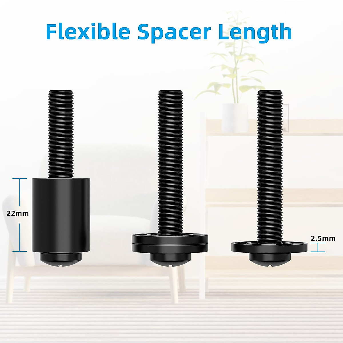 HOME VISION TV Mount Screws - Complete with M4, M5, M6, and M8 TV Mounting Hardware Kit Set, Washers, and Spacers Included Fit Most TVs up to 100 inch