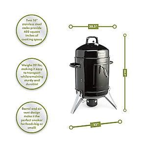 Cuisinart COS-116 Vertical Charcoal Smoker, Black
