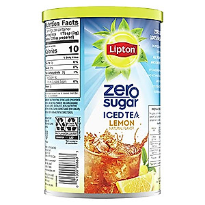 Lipton Zero Sugar for Health and Wellness, Low Calorie Lemon Iced Tea Mix, Makes 28 Quarts (Pack of 6)