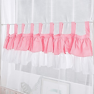 6 Pieces 100percent Cotton Toddler Crib Bedding Sets for Girls Pinch Pleat Lightweight Baby Comforter Set Dust Ruffle White Pink Pink and White