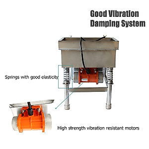 HayWHNKN Electric Vibrating Sifter(Two Motors+6&3mm Two-Layer Screens) Straight Vibrating Sieve Shaker Stainless Steel Linear Sifter Machine Linear Shaker 220v