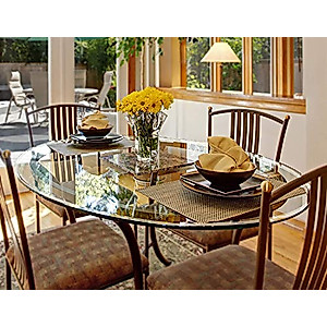 54" Inch Round Glass Table Top 1/2" Thick Tempered Beveled Edge by Fab Glass and Mirror