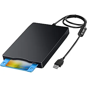 Floppy Disk Reader External Floppy Disk Reader USB 3.5-inch USB Floppy Disk Reader 1.44 MB FDD Portable Floppy Disk for PC Windows/XP / 7/8/10/11 Plug and Play
