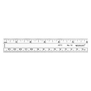Westcott 6-Inch Flexible Metric Ruler, Clear