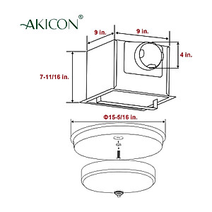Akicon Exhaust Fan, Ultra Quiet 110CFM 1.5 Sones Ventilation Exhaust Bathroom Fan with Light and Nightlight, 3 Years Warranty (Brushed Nickel)