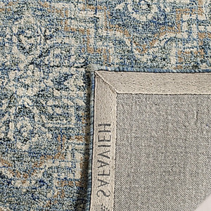 SAFAVIEH Abstract Collection Area Rug - 6' x 9', Blue & Grey, Handmade Wool, Ideal for High Traffic Areas in Living Room, Bedroom (ABT201A)