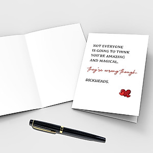 Qiliji Funny Encouragement Card for Men Women, Support Card for Friend, Affirmation Card for Sister Brother, Thank You Card, Not Everyone Think You're Amazing And Magical