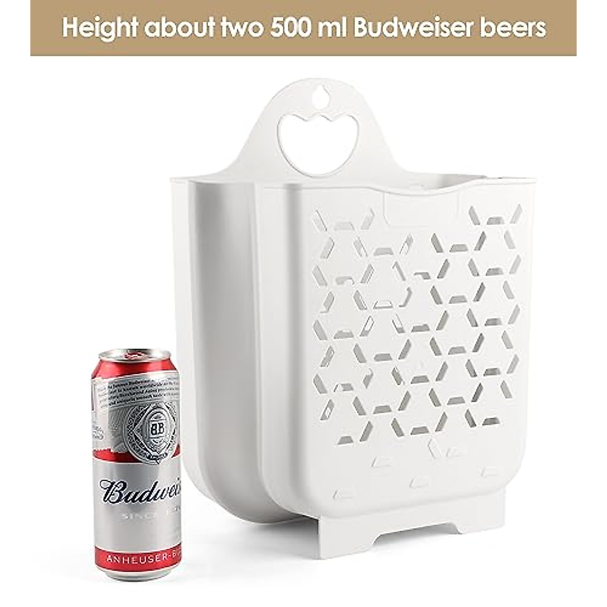 Collapsible Laundry Baskets,13.5 Liter/3.5 Gallon Household Laundry Hamper,Foldable Laundry Basket Plastic Storage Container/Organizer,Space-Saving Wall Hanging Clothes Hamper