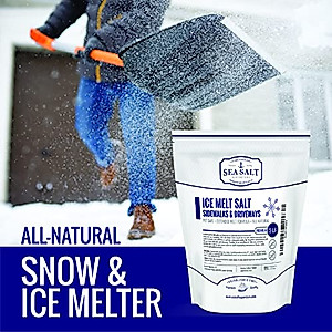 Sea Salt Superstore Ice Melt Salt for Sidewalks and Driveways - All-Natural Sea Salt Deicer, 5 Lb Bag