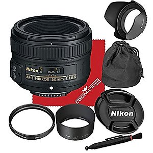 Nikon AF-S NIKKOR 50mm f/1.8G Lens for DSLR Cameras Basic Accessory Kit