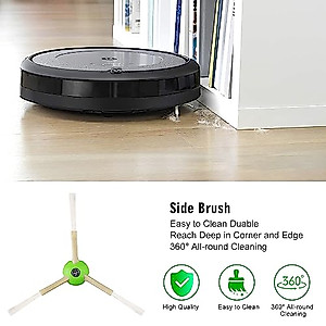 Parts accessories Compatible for iRobot Roomba e5 e6 i1 i2 i3 i4 i5 i6 i7 i8 j5 j6 j7 j8 and all Plus i e j Series Vacuum Cleaner 2 Set Roller Brushes 8 HEPA Filters 8 Side Brushes 1 caster wheel