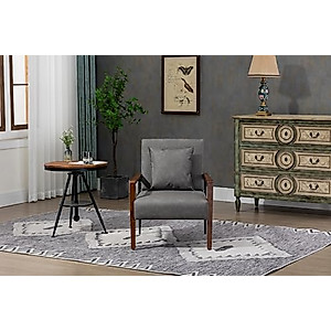 Wycian Counter Height Chairs, Dining Chair Seat Pu Leather Grey with Removable Cushion Seat Height 15.7" for Living Room Bedroom Dining Rooms Garden 1PC