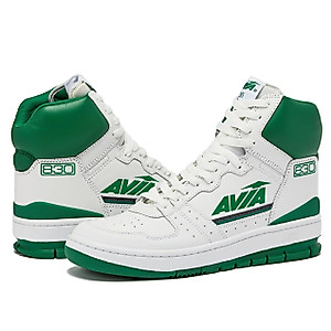 Avia 830 Men’s Basketball Shoes, Retro Sneakers for Indoor or Outdoor, Street or Court - White/Dark Green/Medium Grey, 13 Medium