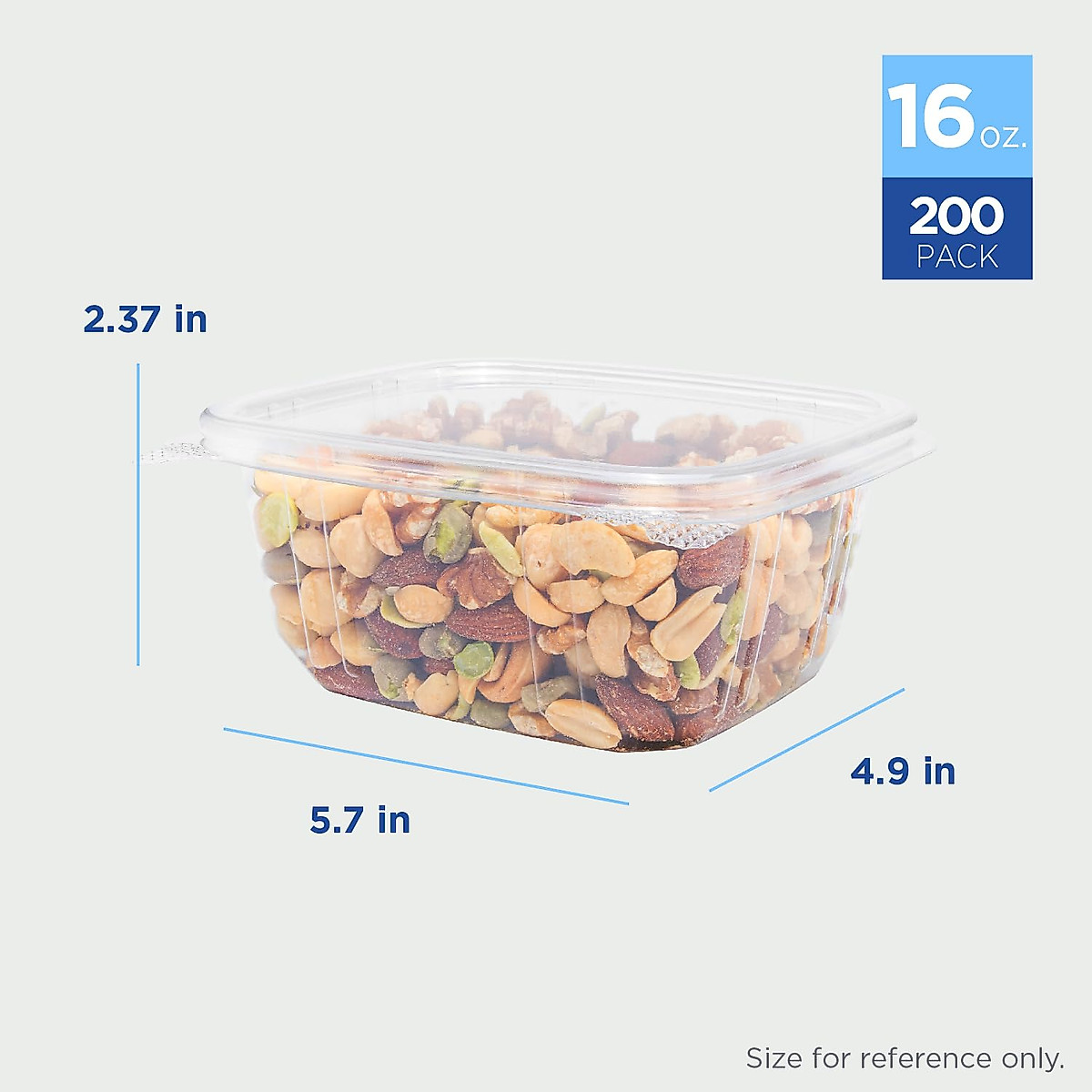 Karat PET Hinged Deli Containers with Lids - Perfect for Pasta Salads, Fruit, Deli Sides, and Home Meal Prep - Clear Plastic Food Containers, Take Out Containers (16oz)