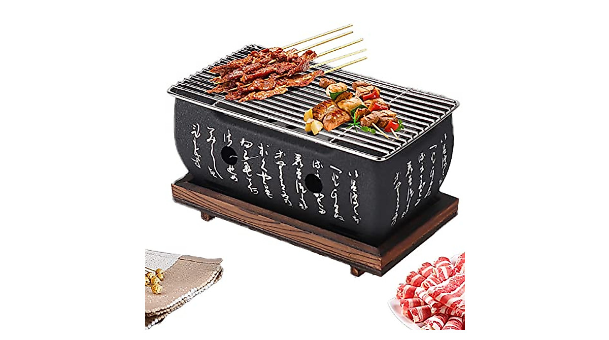 Portable Japanese Tabletop Charcoal Grill - Perfect for Home & Outdoors