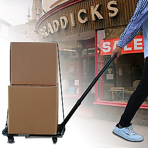 Trash Bag Holder with Wheels 30-60 Gallons Leaf Bag Holder for Leaves Weeding Camping Party,2 in 1 Multi-Function 500 LB Folding Hand Truck for Travel Moving Shopping Office(Black)