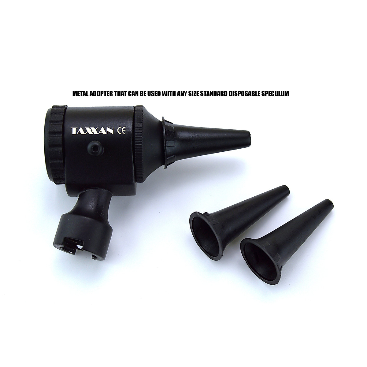 TAXXAN Veterinary Black Otoscope ENT Diagnostic Set with Metal Adapter to USE Standard Disposable Speculum …