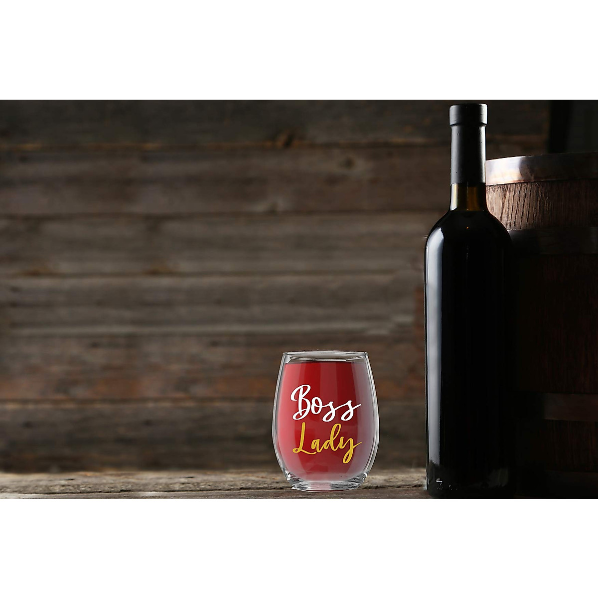 AW Fashions Boss Lady 15oz Wine Glass for Women - Funny Unique Office Gift Idea for Girl Boss, Boss Babe, Women Bosses, Lady, Female, Office, Appreciation Perfect Birthday Gifts for The Office