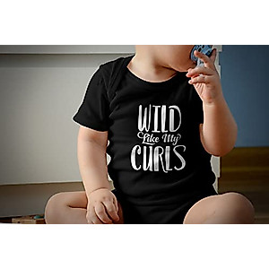 Luxxology Wild Like My Curls Baby Infant Bodysuit, Charcoal 12M